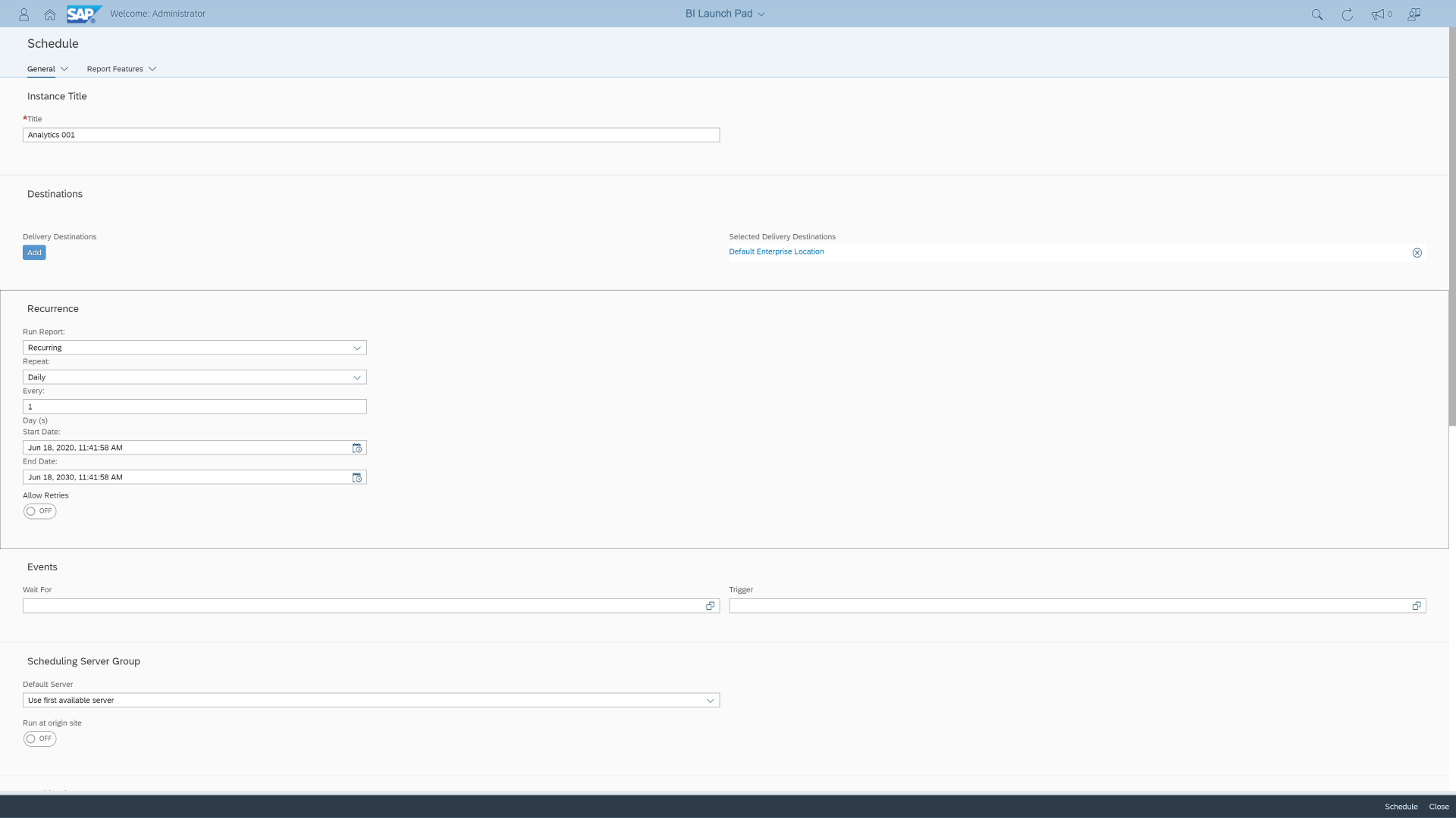 BI Launchpad – SAP BusinessObjects BI 4.3